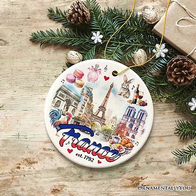 Elegant Art Compilation of French Landmarks Ornament, France Souvenir Gift
