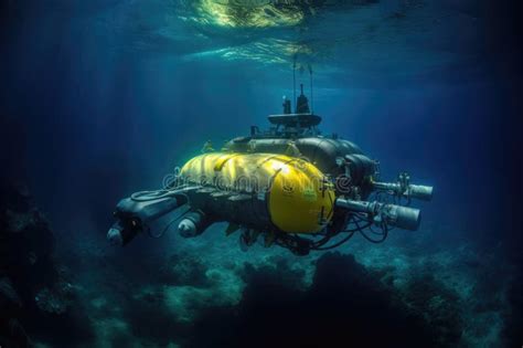 Autonomous Underwater Vehicle Exploring Deep Sea Environment Stock