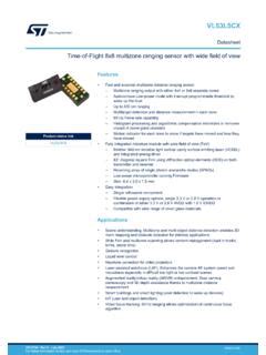 Datasheet VL53L5CX Time Of Flight 8x8 Multizone Datasheet