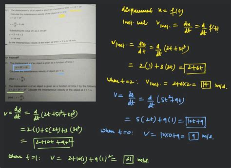 12 The Displacement X Of An Object Is Given As A Function Of Time X2t