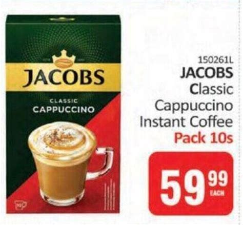 Jacobs Classic Cappuccino Instant Coffee Pack 10s Offer At Kitkat Cash