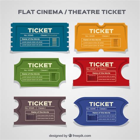 Colección de entradas vintage de cine y de teatro Vector Premium