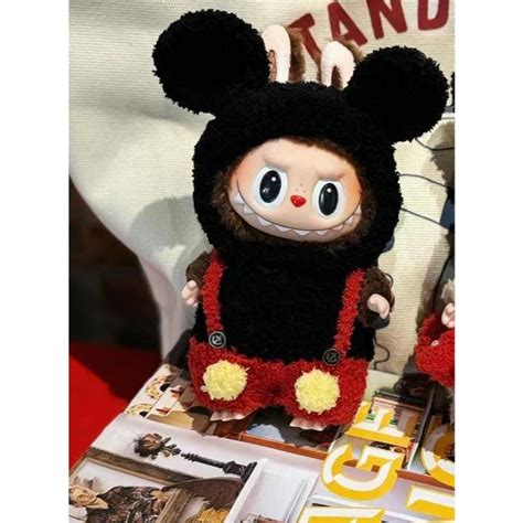 Handmade 17cm Vinyl Doll Popmart Mystery Box Pendant Labubu Mickey