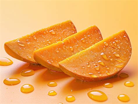 Sweet Potato Water Droplets Equally Spaced On A Light Background