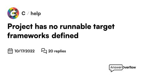 Project Has No Runnable Target Frameworks Defined C