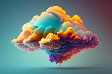 Premium Photo Abstract Cloud Concept Gentle Rainbow Color Cloud On