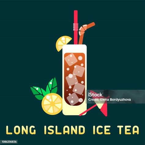 벡터 일러스트 레이 션 알코올 칵테일 롱 아일랜드 아이스 티와 함께 만화에 대한 스톡 벡터 아트 및 기타 이미지 만화 아이스 티 일러스트레이션 Istock