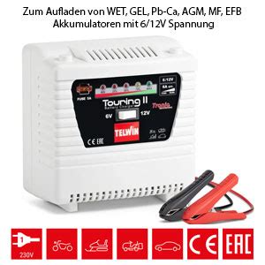 GEL Batterie Ladegerät u a Batterie Typen WET Agm