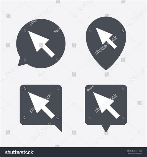 Mouse Cursor Sign Icon Pointer Symbol Map Pointers Information Buttons Speech Bubbles With