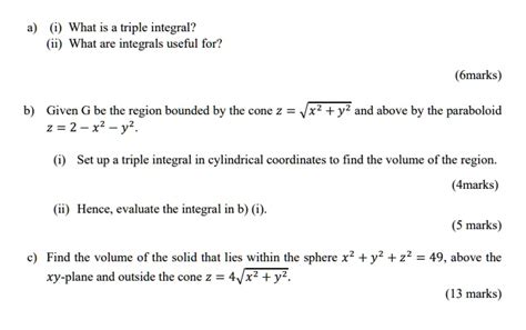 Solved Engineering Mathematics 2 Ai What Is A Triple Integral Ii