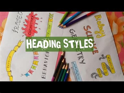 Heading Styles For Project File Notes Project Decoration Ideas YouTube