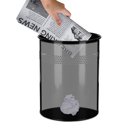 Papierkorb Abfallsammler MÜlleimer Müllbehälter Metall Clean Iii Hjh