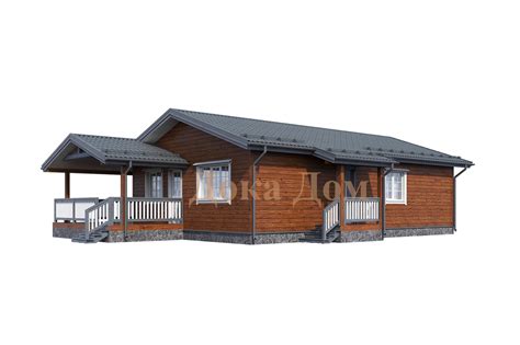 Дом одноэтажный Левитан размером 8х12м с террасой площадью 104 8 м кв Дока Дом