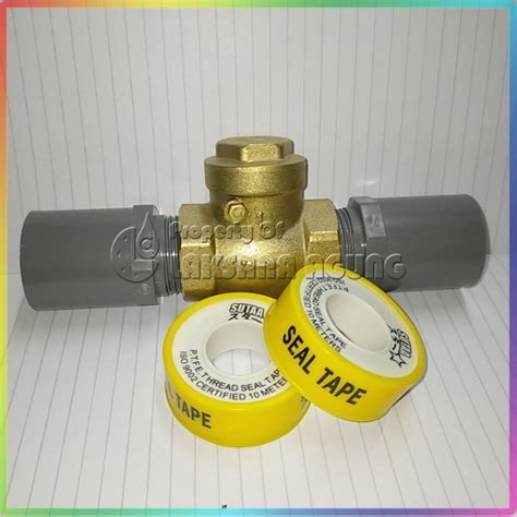 Jual Klep Tabok 1 Inch Kuningan Sok Drat Luar Rucika Seal Tape