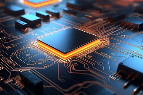 Premium Ai Image Hightech Closeup Inside A Computer Microchip