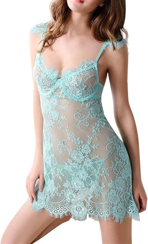 Camisón De Las Mujeres Encaje Transparente Lencería Erótica Basic Sin