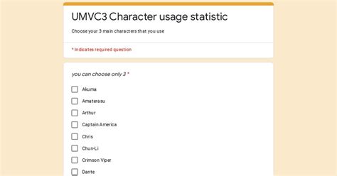 What Characters Do You Play Umvc3 Character Usage Statistic It Would