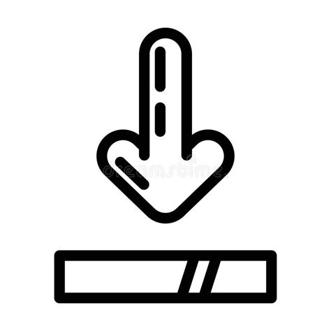 Arrow Pointing Loading Process Icon Doodle Illustration Stock