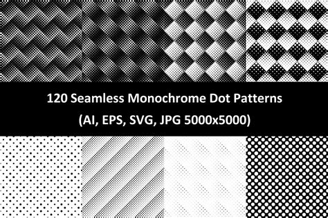 120 Seamless Monochrome Dot Patterns Graphic By Davidzydd · Creative