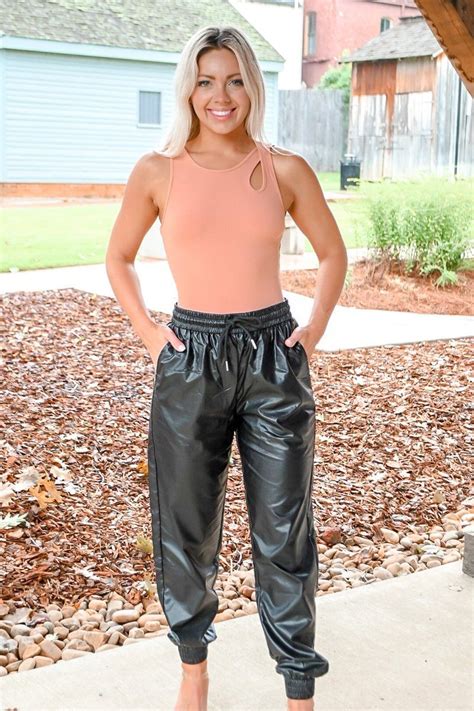 Danielle Joggers Black Classy Leather Pants Leather Leggings