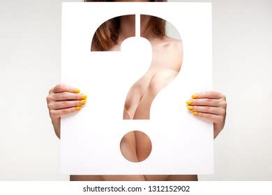 Sexy Nude Girl Holding Question Mark Stock Photo 1312152902 Shutterstock