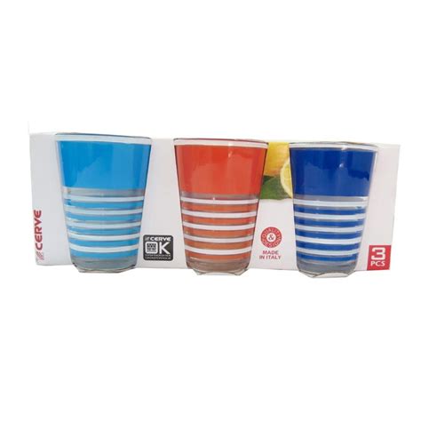 Buy Cerve Colorful Glass 3 Pc Set M32530 Online Danube Home Uae