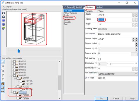 Variable Categories Per Component Design
