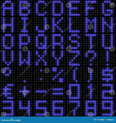 3d Dot Matrix Font With Reflection Stock Illustration Illustration Of