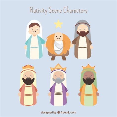 Free Vector Flat Nativity Scene Icons Belenes Portal De Belén Escena De Navidad