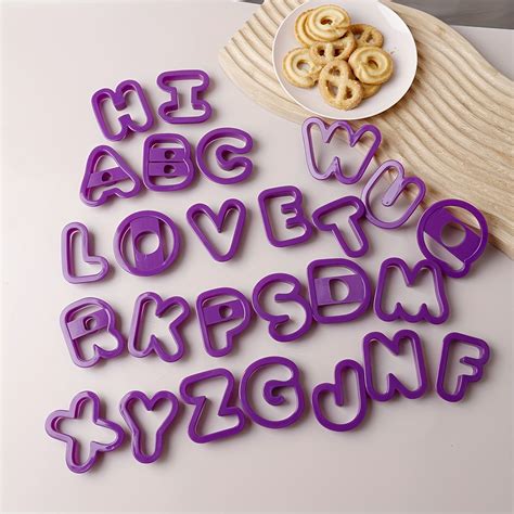 26 Piece Alphabet Cookie Cutter Set Stainless Baking Tools For Fondant