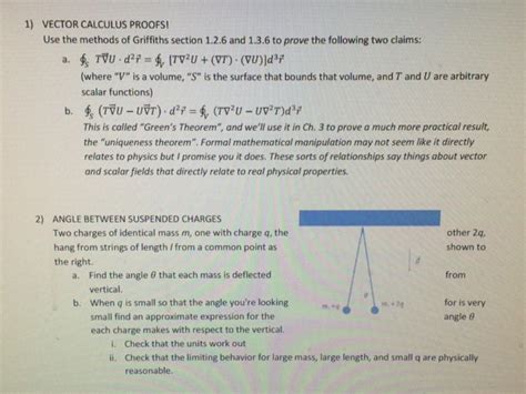 Solved 1 Vector Calculus Proofs Use The Methods Of