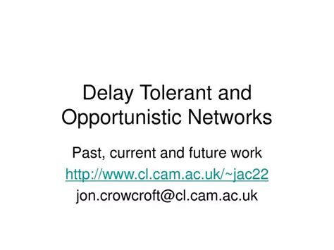 Ppt Delay Tolerant And Opportunistic Networks Powerpoint Presentation