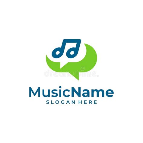 Music Talk Logo Vector Icon Illustration Chat Music Logo Design