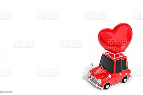 흰색 배경 3d 렌더링에 빨간 마음에 빨간 마음 넣어 뜨거운 사랑과 발렌타인 데이 인사말 카드 템플릿 최소한의 개념으로 여행