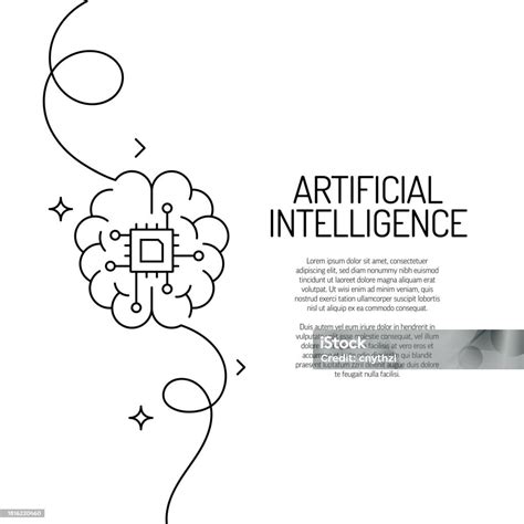 Dessin Au Trait Continu De Licône De Lintelligence Artificielle