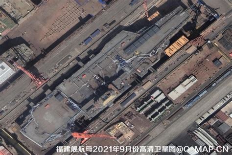 谷歌卫星地图上的福建舰航母高清卫星图片 福建舰卫星图