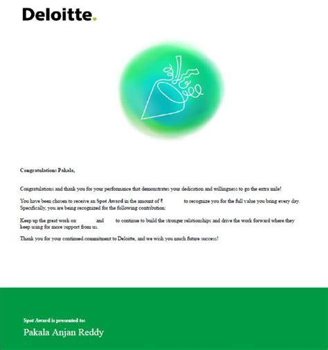 Anjan Reddy Pakala On Linkedin Spotaward Deloitte Awards Rewards