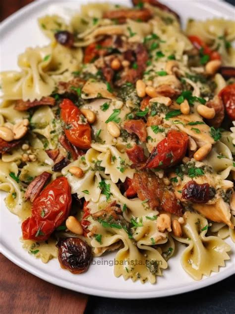 Creamy Chicken Mushroom Pesto Pasta With Sun Dried Tomatoes Wellbeing
