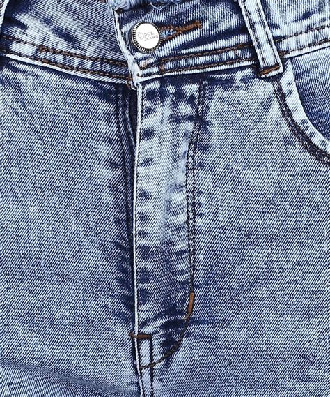 Slim Ice Blue Stonewash High Rise Skinny Frayed Hem Jeans 1202 Button