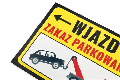 Tabliczka Ostrzegawcza Zakaz Parkowania PVC 3mm Wym 420x297mm A3