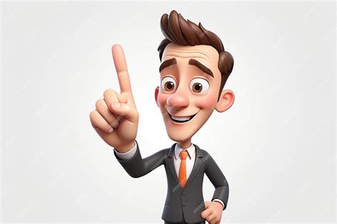 3d Illustration Of One Finger Cartoon Character Hand Pointing Gesture