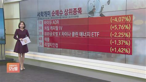 서학개미 뭐샀나 전기차 시대 가속화서학개미 순매수 1위 ‘바이두 Sbs Biz