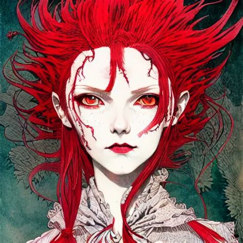 Prompt Portrait Of A Red Haired Vampire Maid Stable Diffusion