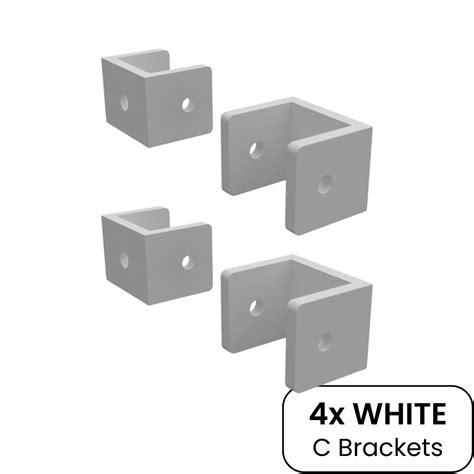 Barr Brackets C Type White 4pack Diy Fencing Supply Adelaide Instant Quote Live Support
