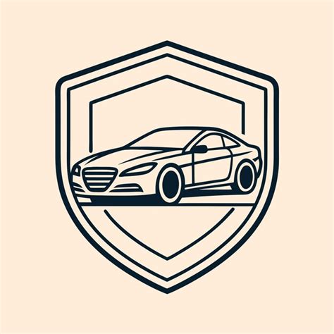 Premium Vector Car Inside Shield Vector Illustration