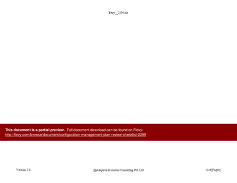 Configuration Management Plan Review Checklist Template Excel XLS