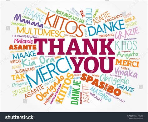 Thank You Word Cloud Different Languages Stock Vector Royalty Free