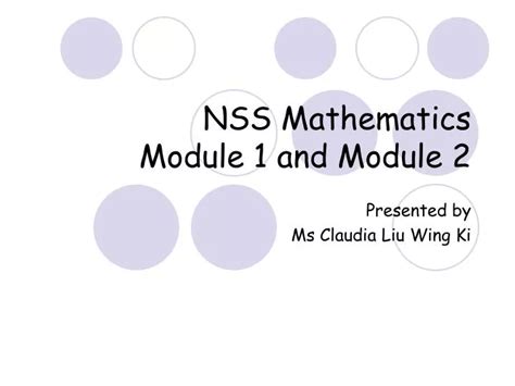 Ppt Nss Mathematics Module 1 And Module 2 Powerpoint Presentation Free Download Id 4918801