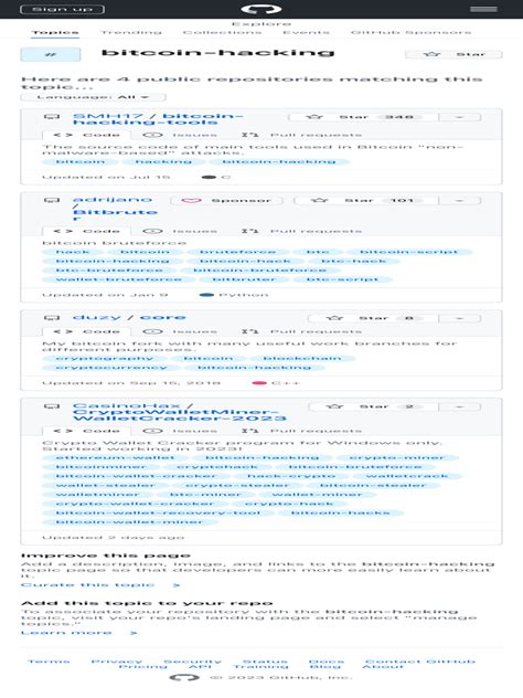 Bitcoin Hacking Github Topics Github Pdf