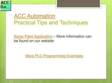 PLC Programming Example Paint Spray PPTX Technology Computing